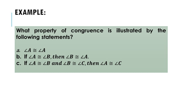 Properties of Equality; Reflexive, Symmetric, Transitive, Addition ...
