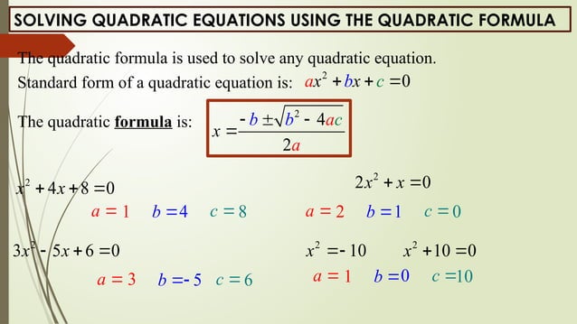 Lesson 3.2 Solving Quadratic Equations by Quadratic Formula.pptx