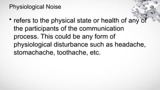 Types of Communication Noise-CB- Lesson 3 | PPTX
