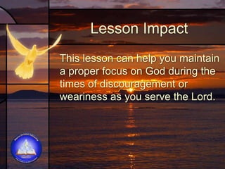 Lesson 3-3C Discouragement: Remember Who's In Control | PPT
