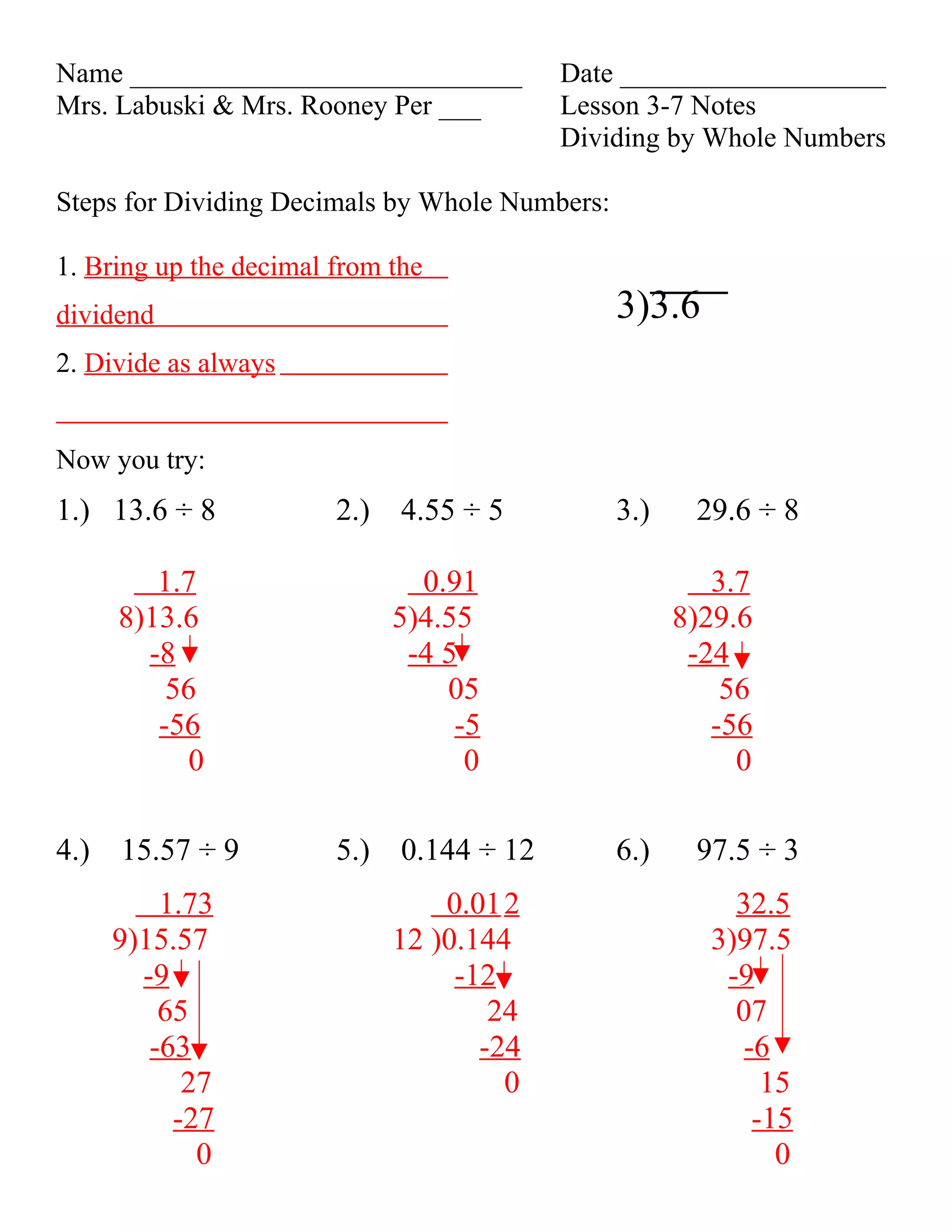 Lesson 3 7 diving decimals by whole numbers | DOC
