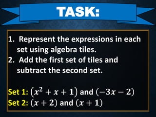 Add and subtract expressions | PPTX