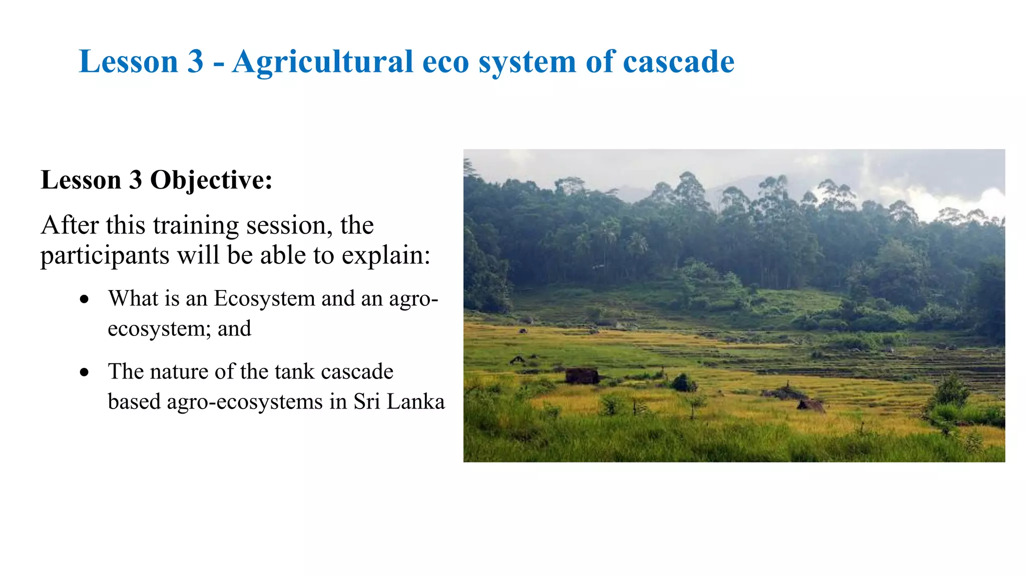 Lesson 3 agricultural ecosystem of tank cascades | PPT