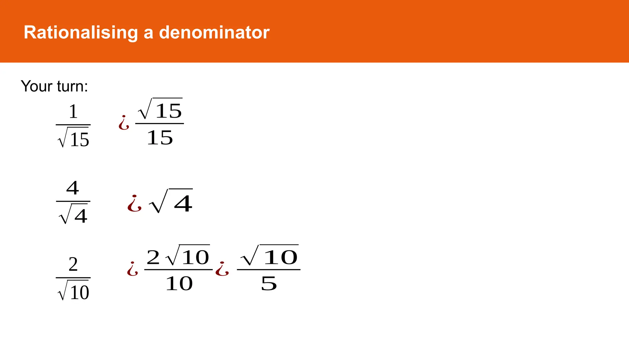 Lesson 3 - Brackets and Rationalising Denominators.pptx