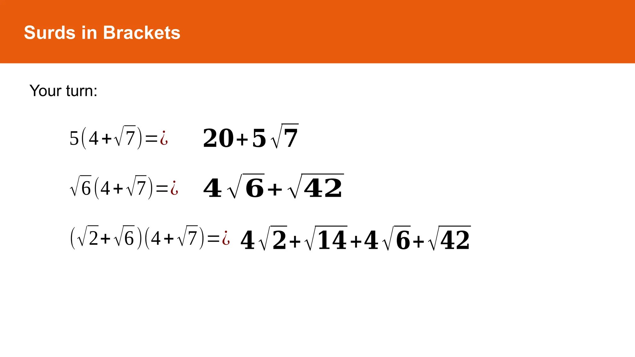 Lesson 3 - Brackets and Rationalising Denominators.pptx