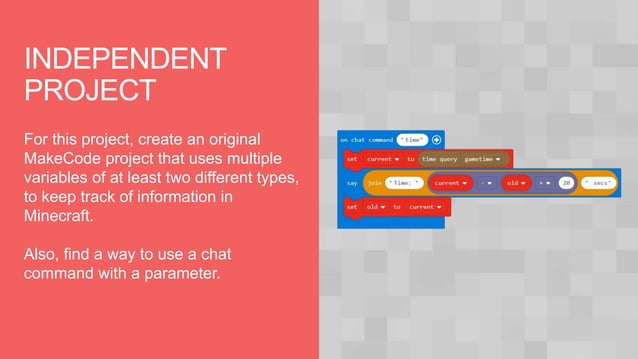 Lesson 3 - Coding with Minecraft - Variables.pptx | Programming ...
