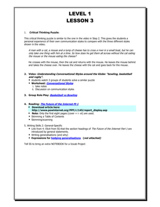 Lesson 3 critical thinking and conversational styles - v3 | PDF