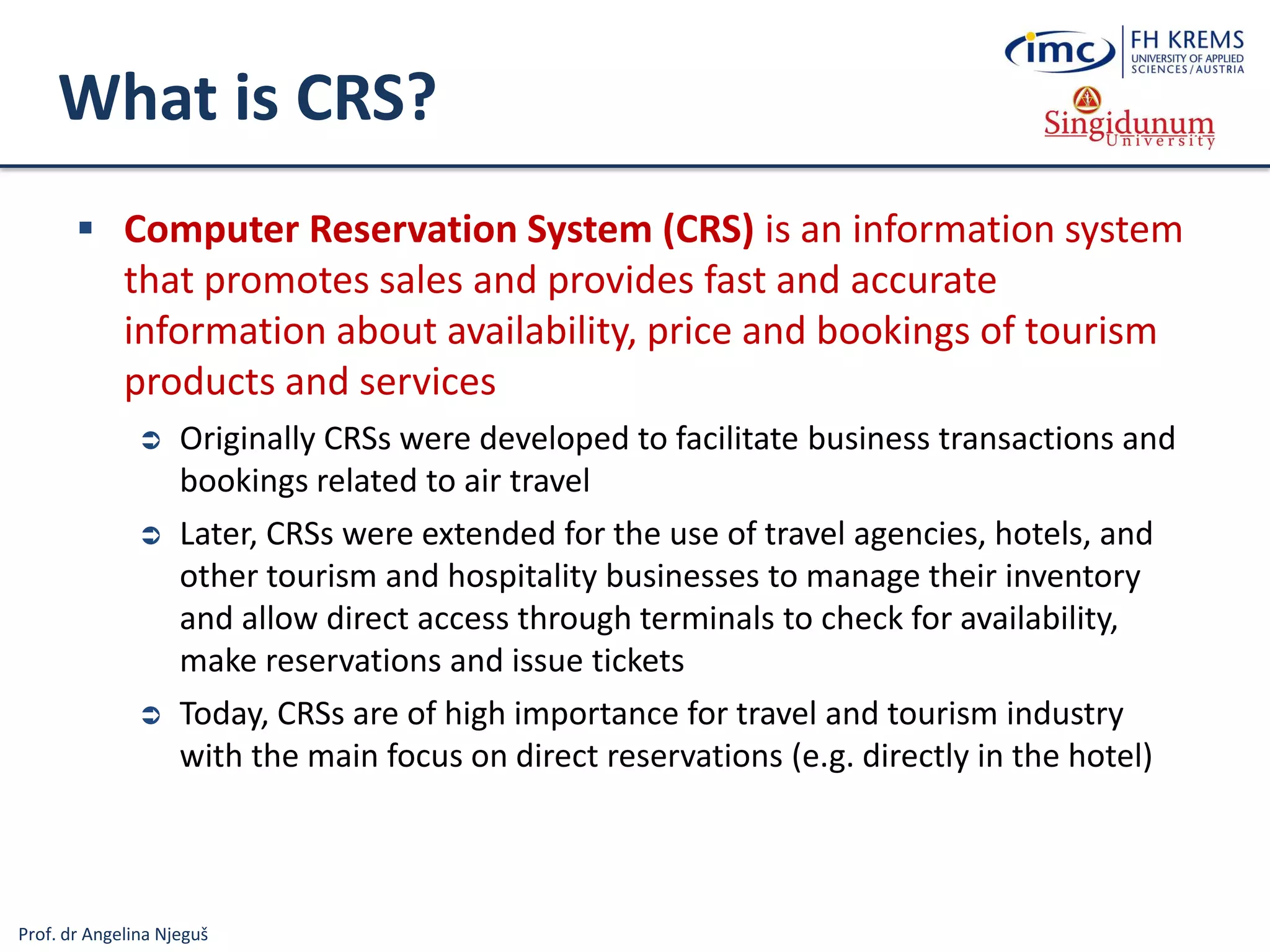 Lesson 3: From Computer Reservation Systems to Global Distribution ...