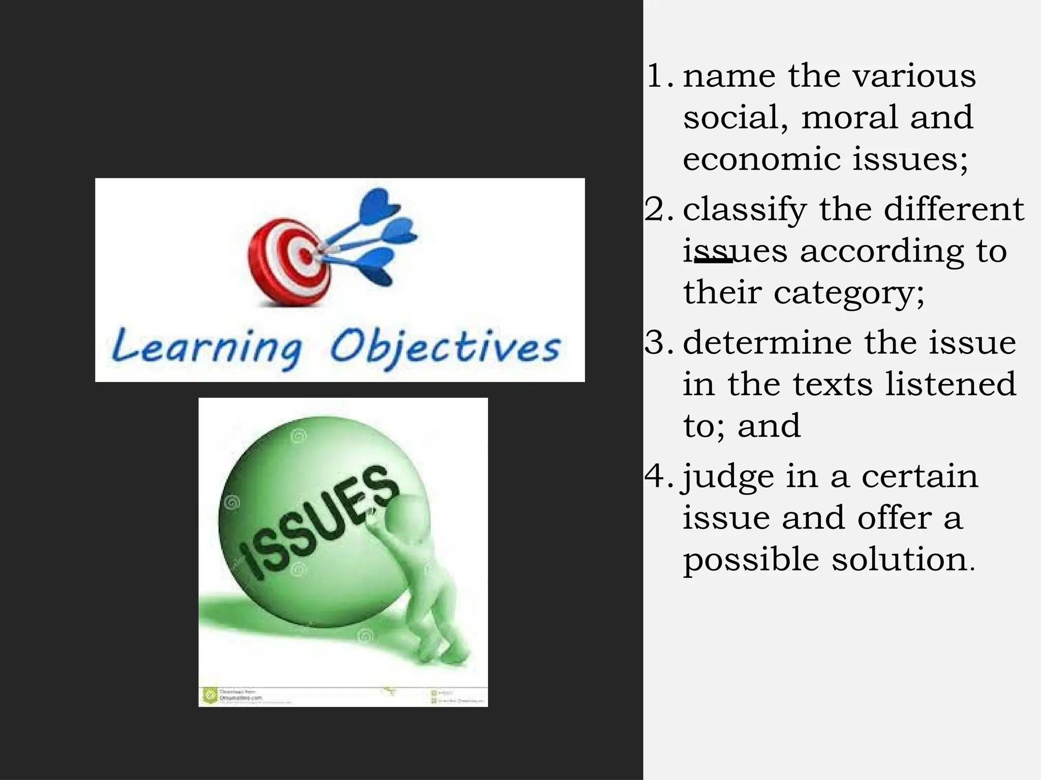 LESSON 3- DETERMINE VARIOUS SOCIAL, MORAL, ECONOMIC ISSUES.pptx