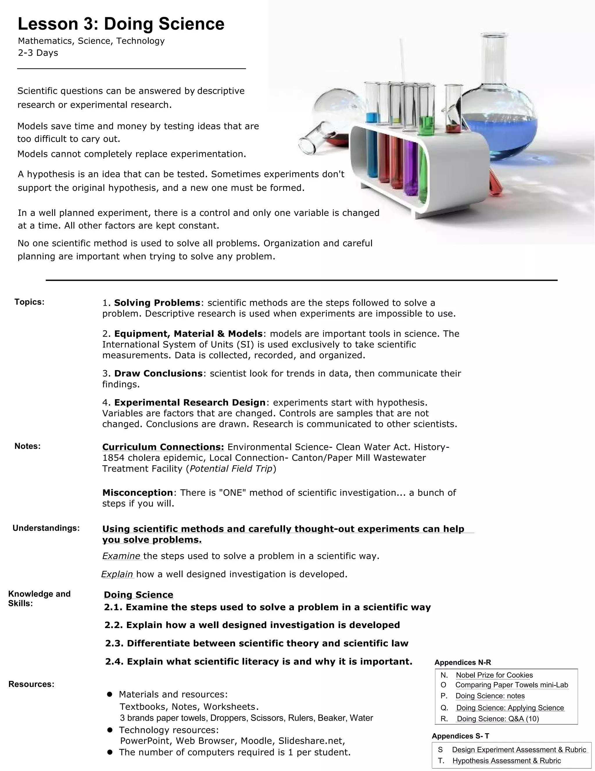 Lesson 3 Doing Science | PDF