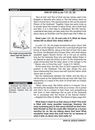 Lesson 3 | Who Is Jesus Christ? | Sabbath School | Easy reading edition ...