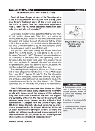 Lesson 3 | Who Is Jesus Christ? | Sabbath School | Easy reading edition ...