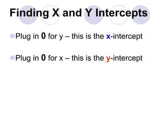 Lesson 3 finding x and y intercepts shared | PPT