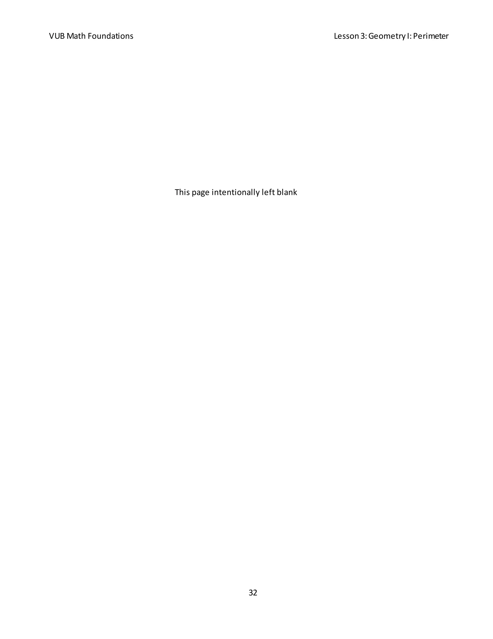 Lesson 3 Geometry I - Perimeter | PDF