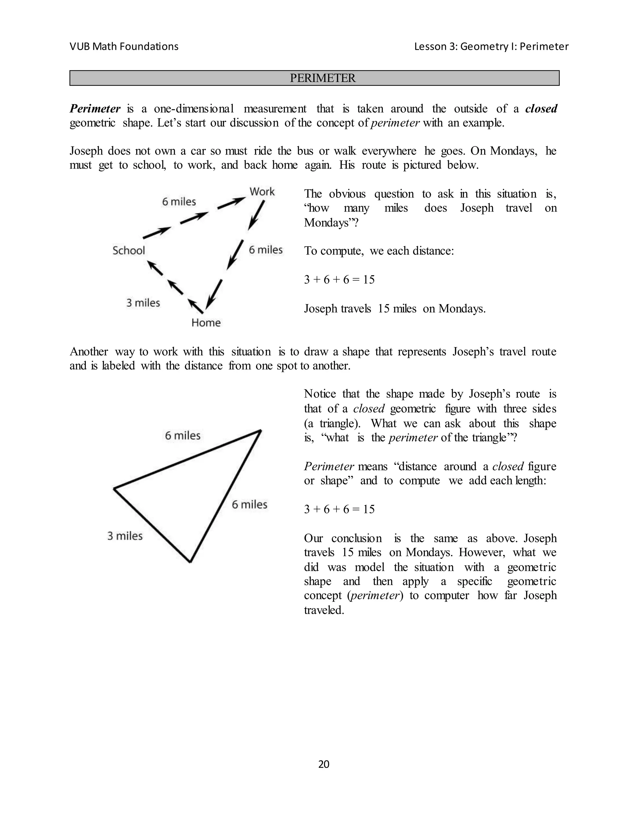 Lesson 3 Geometry I - Perimeter | PDF