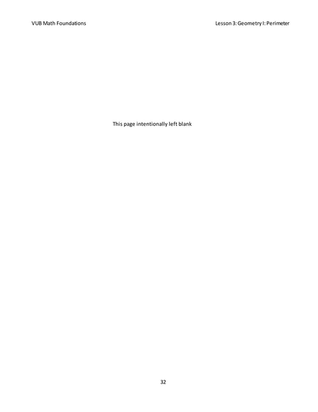 Lesson 3 Geometry I - Perimeter | PDF