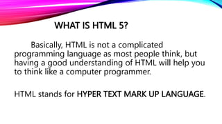 LESSON 3-HTML 5 START UP.pptx | Web Design and HTML | Internet