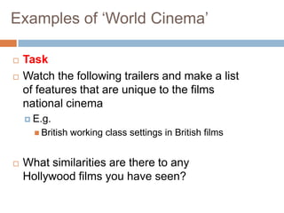 Lesson 3 intro to section a & world cinema | PPTX