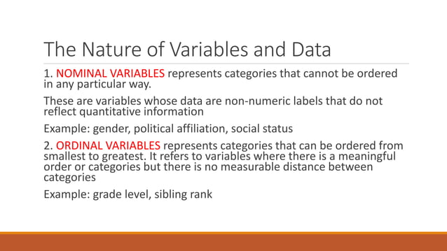 Lesson 3 kinds of variables and thier uses | PPTX