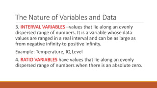 Lesson 3 kinds of variables and thier uses | PPTX
