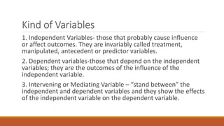 Lesson 3 kinds of variables and thier uses | PPTX