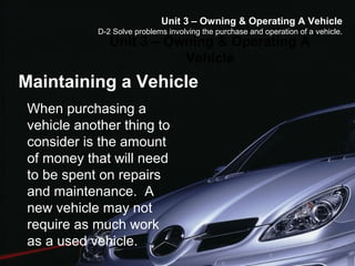 Maintaining a Vehicle | PPT