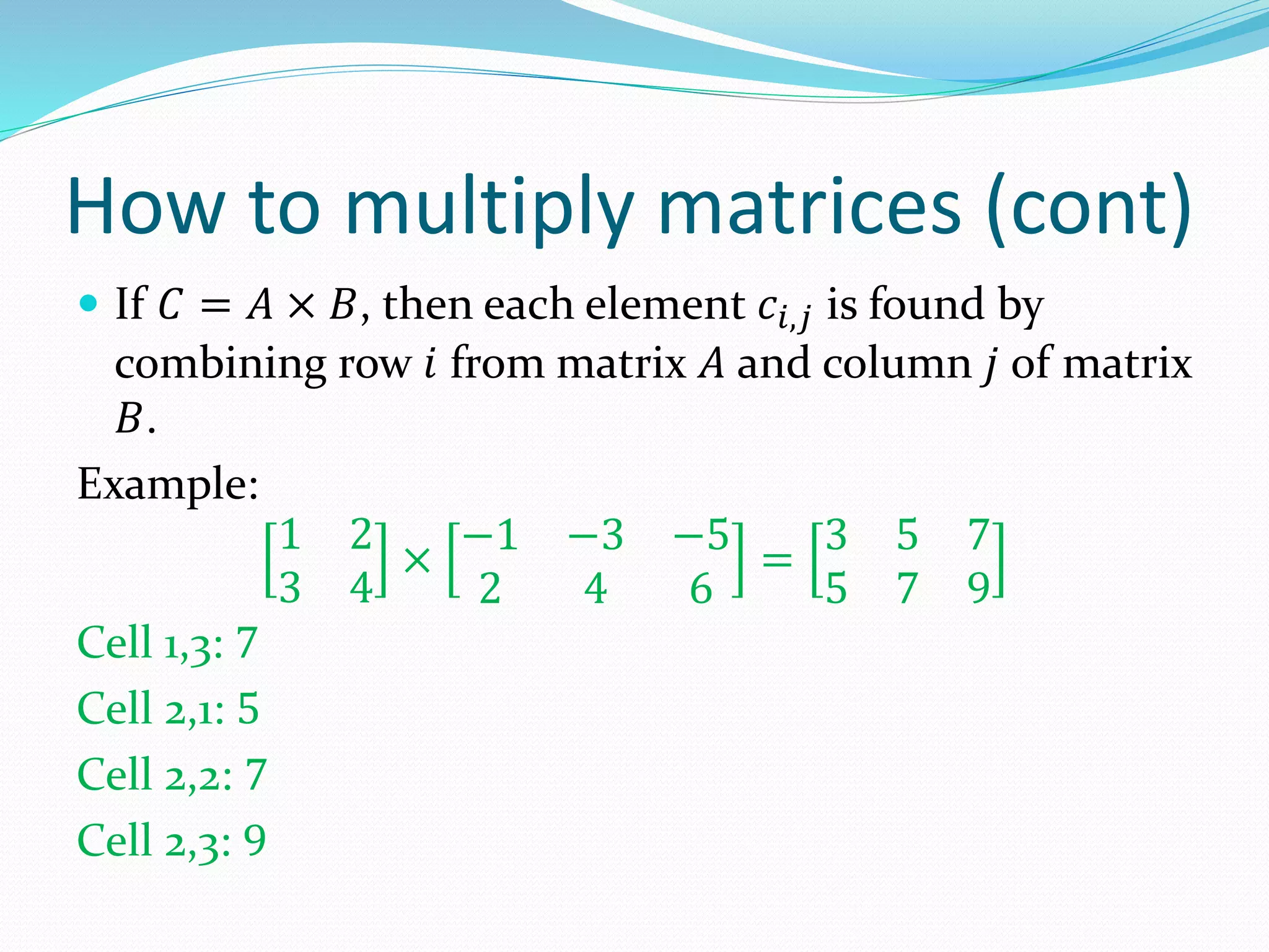Lesson 3 - matrix multiplication | PPTX