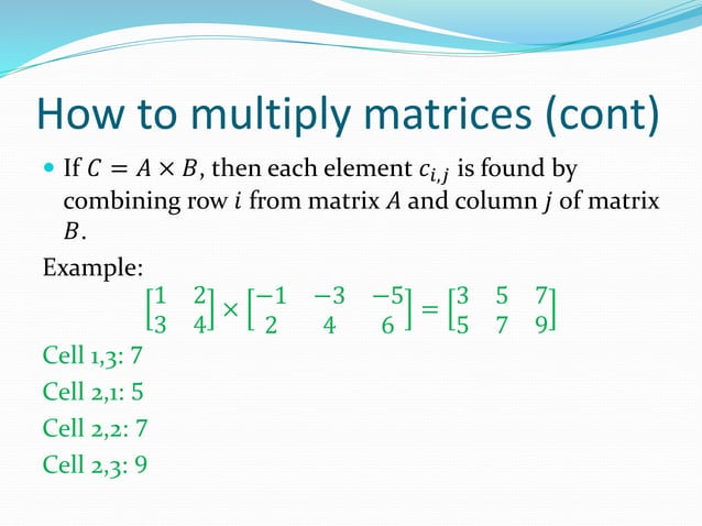 Lesson 3 - matrix multiplication | PPTX | Physics | Science