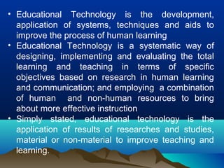 Lesson 3 meaning of educational technology | PPT