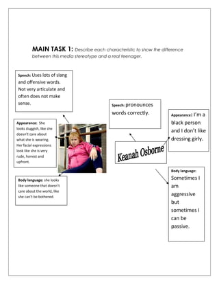 Lesson 3 media stereotypes worksheet | DOC