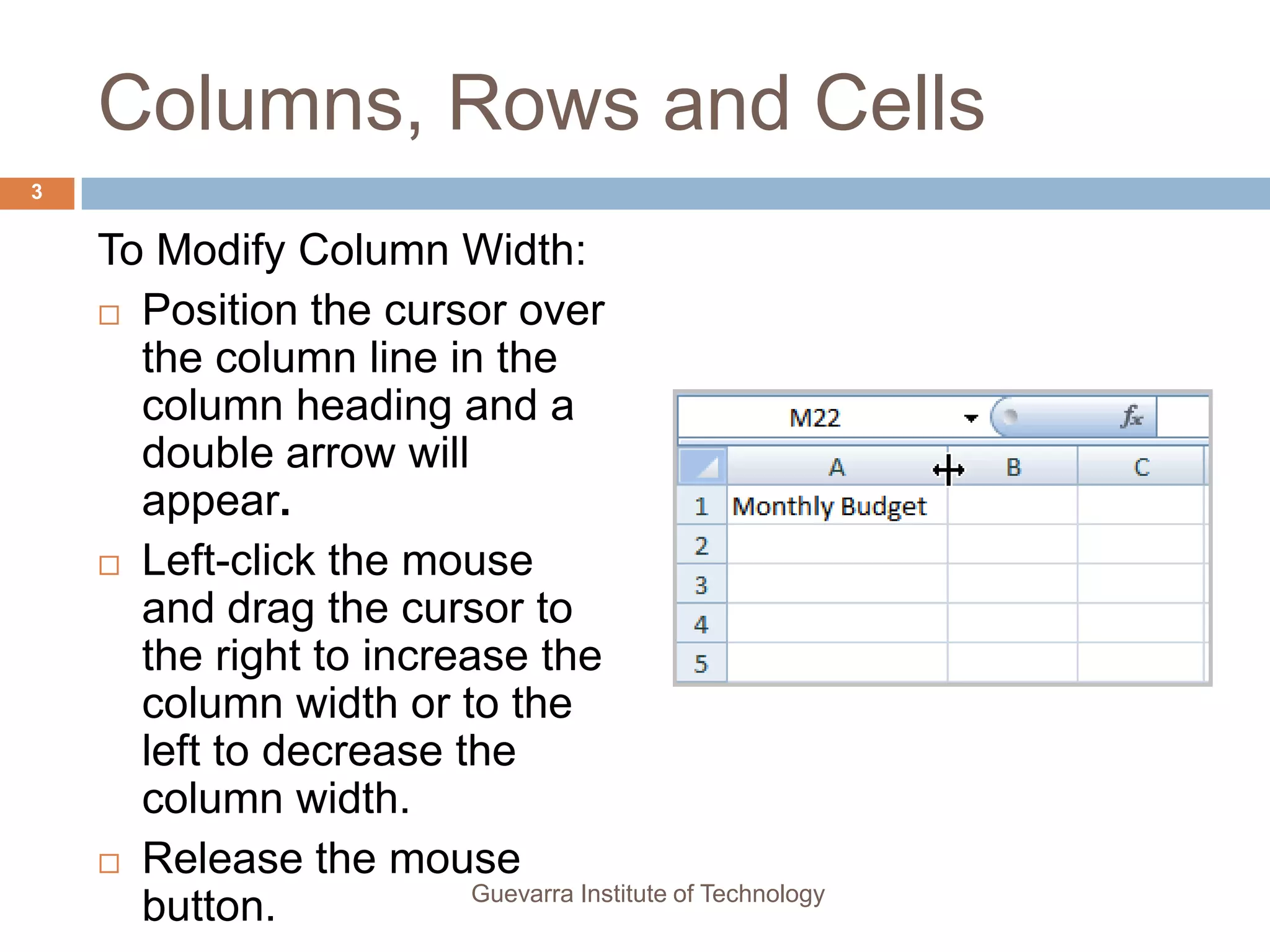 Lesson3 Modifying Columns Rows And Cells Ppt Free Download