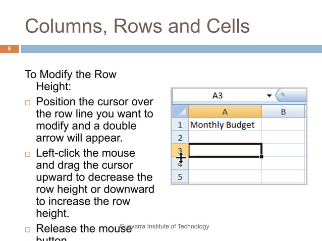 Lesson3 Modifying Columns, Rows And Cells | PPT