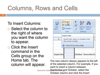 Lesson3 Modifying Columns, Rows And Cells | PPT