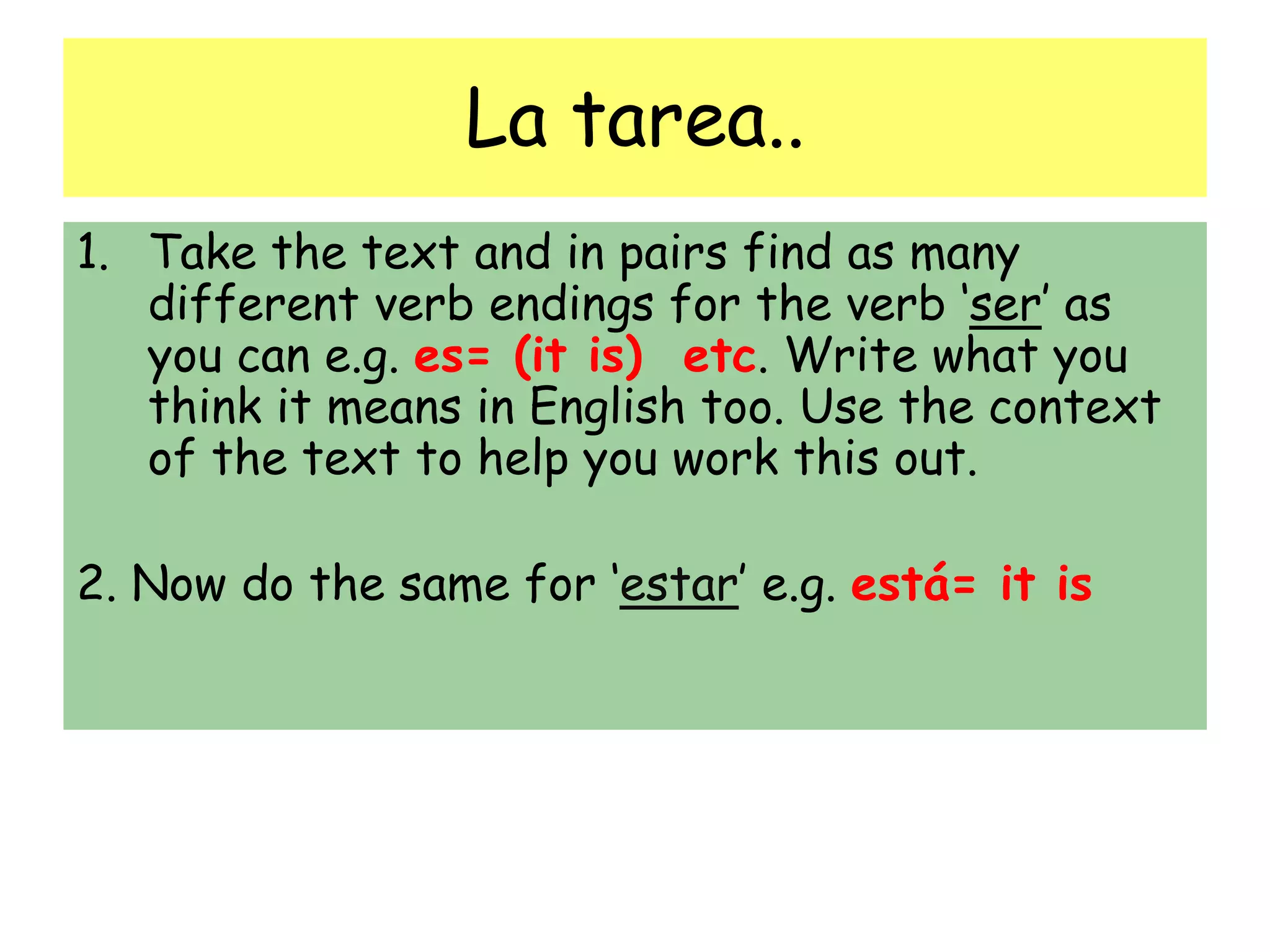 Lesson 3. more ser and estar | PPTX