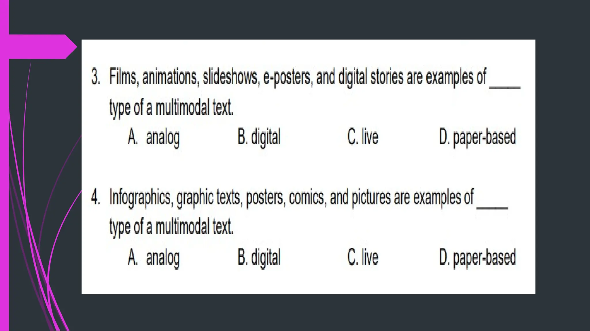 LESSON 3 - MULTIMODAL TEXTS.ppowerpointtx | PPTX | Digital Arts | Fine Art