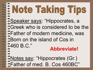 Lesson 3 Note-Taking | PPTX