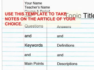 Lesson 3 Note-Taking | PPTX