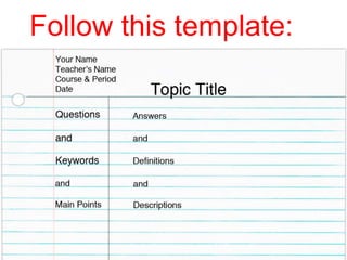 Lesson 3 Note-Taking | PPTX