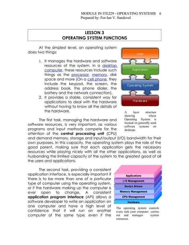 Lesson 3 Operating System Functions | PDF