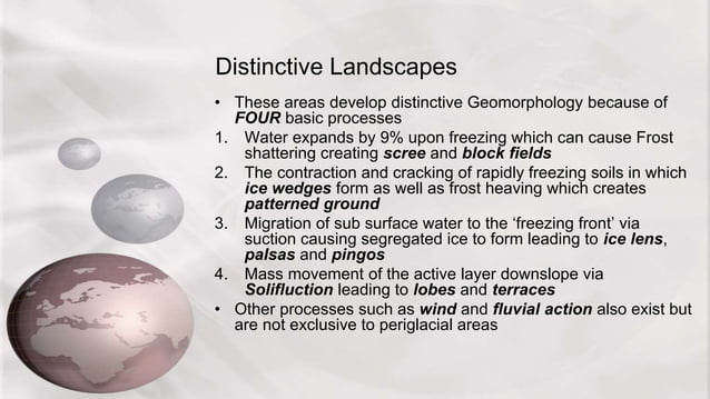 Periglacia processes and their landscapes and landforms | PPTX ...