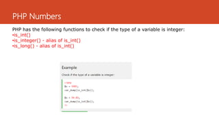 Lesson 3 php numbers | PPTX