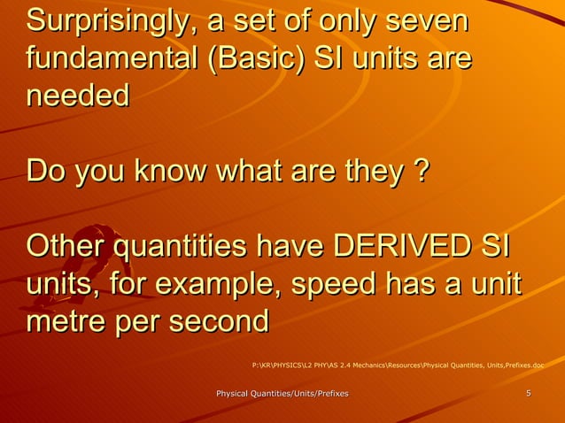 Lesson 3 Physical Quantities,Units, Prefixes | PPT