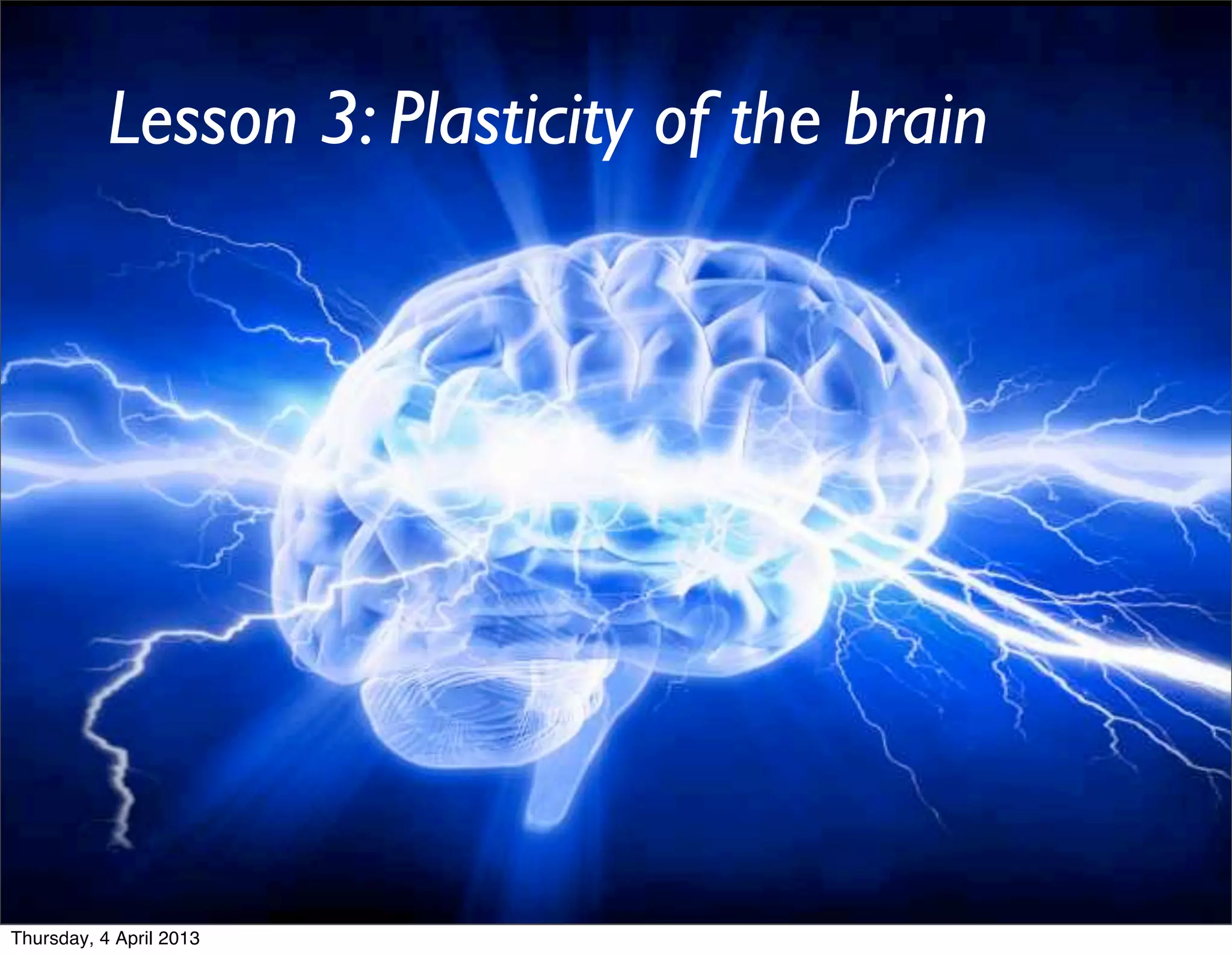 Lesson 3 plasticity rewiring of the brain 2013 | PPT | Free Download