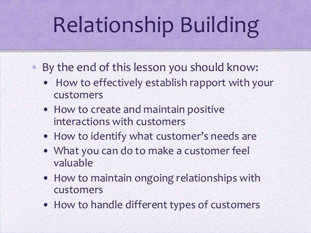 Lesson 3: Relationship Building