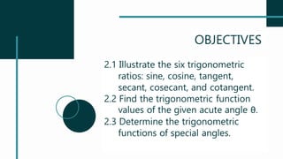 Right Triangle Trigonometry/Angle of Elevation and Depression | PPTX