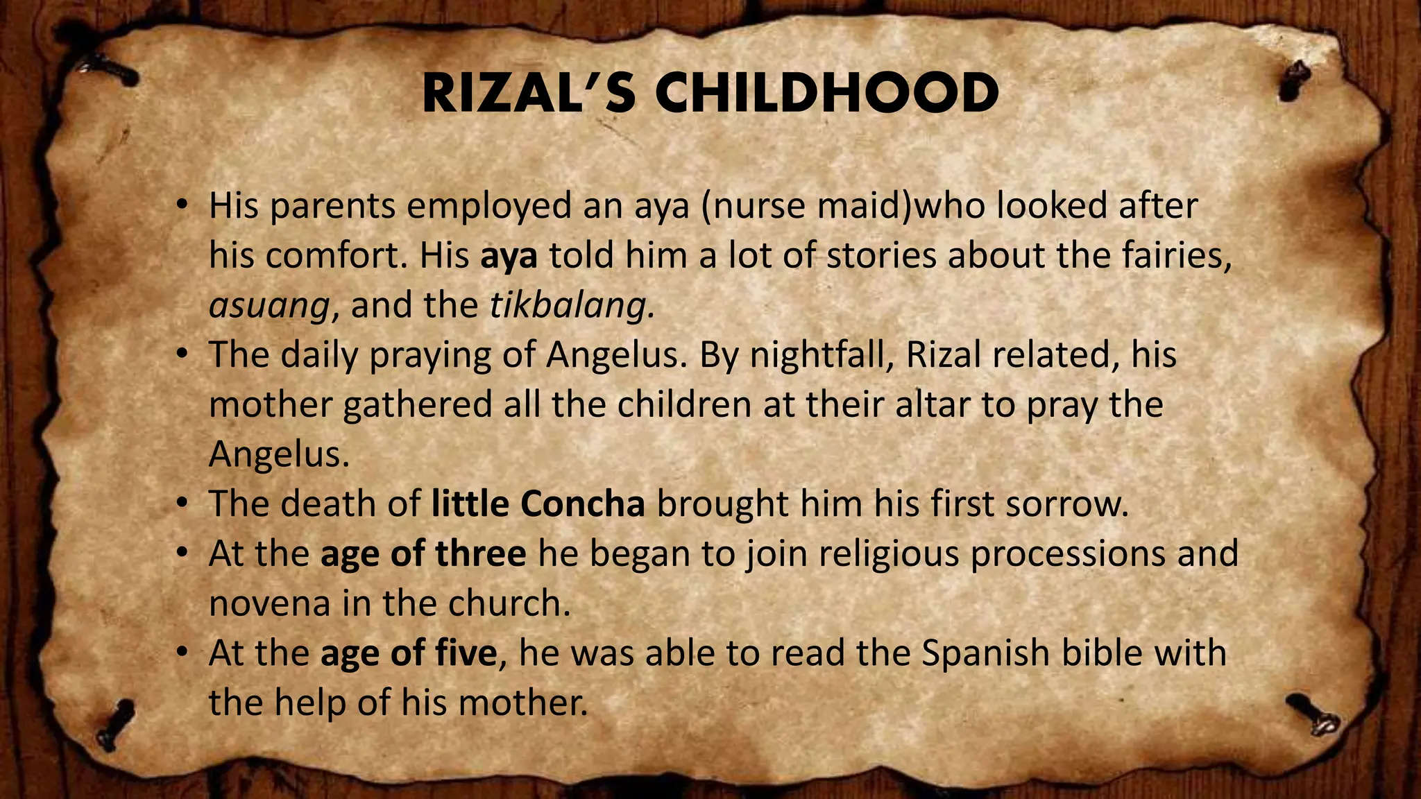 lesson 3-RIZAL'S LIFE FAMILY, CHILDHOOD, EARLY EDUCATION (1).pptx ...