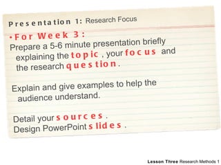 Lesson 3 - Secondary Research 1 | PPT
