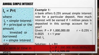 Lesson 3 simple interest | PPTX | Stocks and Bonds | Personal Investing