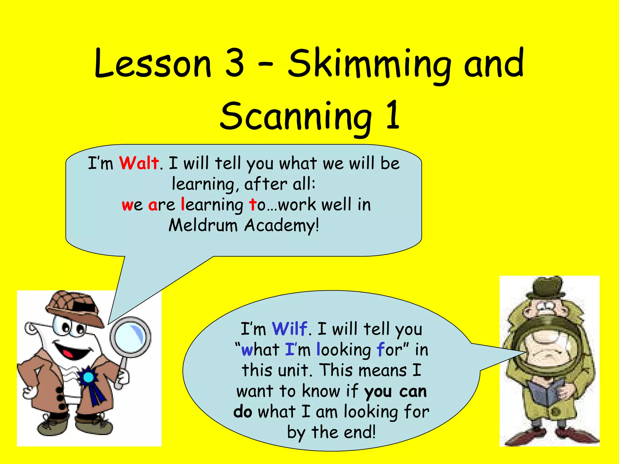 Lesson 3 Skimming and Scanning 1 | PPT