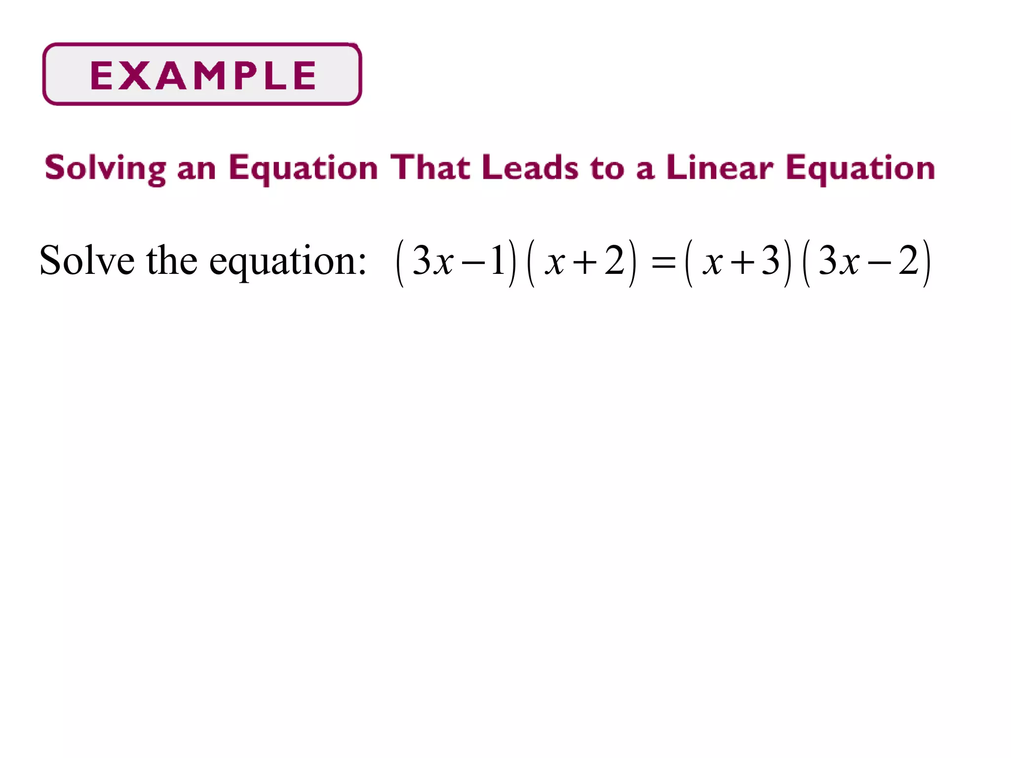 Lesson 3 solving linear & quadratic equations | PPT